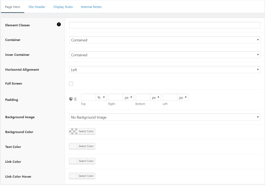Header Element Overview - Documentation