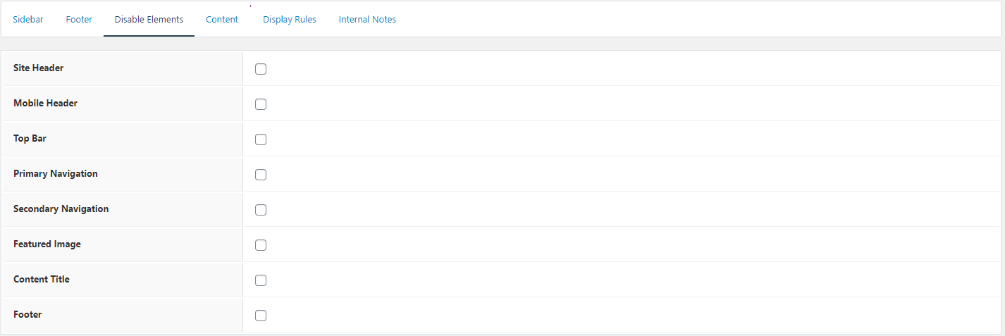 Layout Element Overview - Documentation
