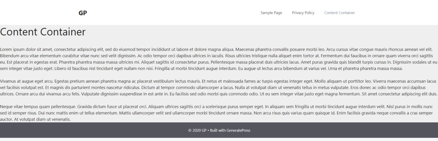 Content Container - Documentation