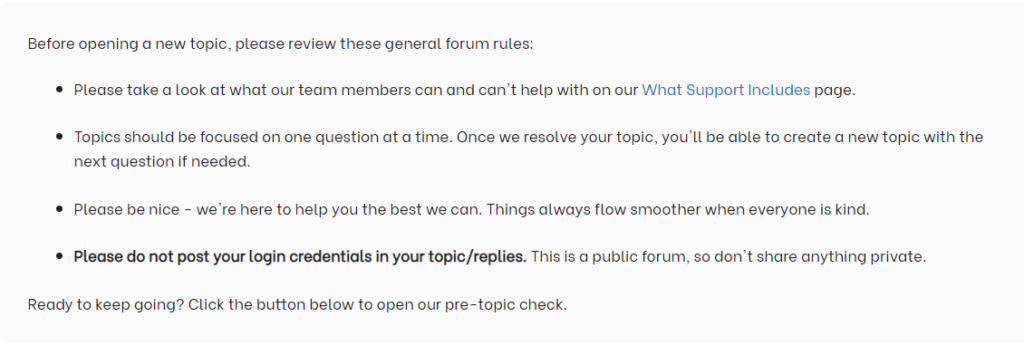 Using the Premium Support Forum - Documentation