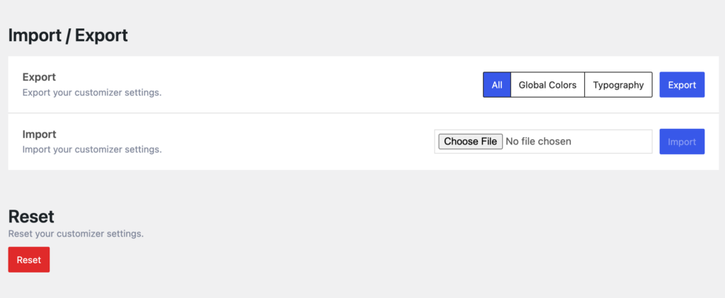 Import / Export Overview - Documentation